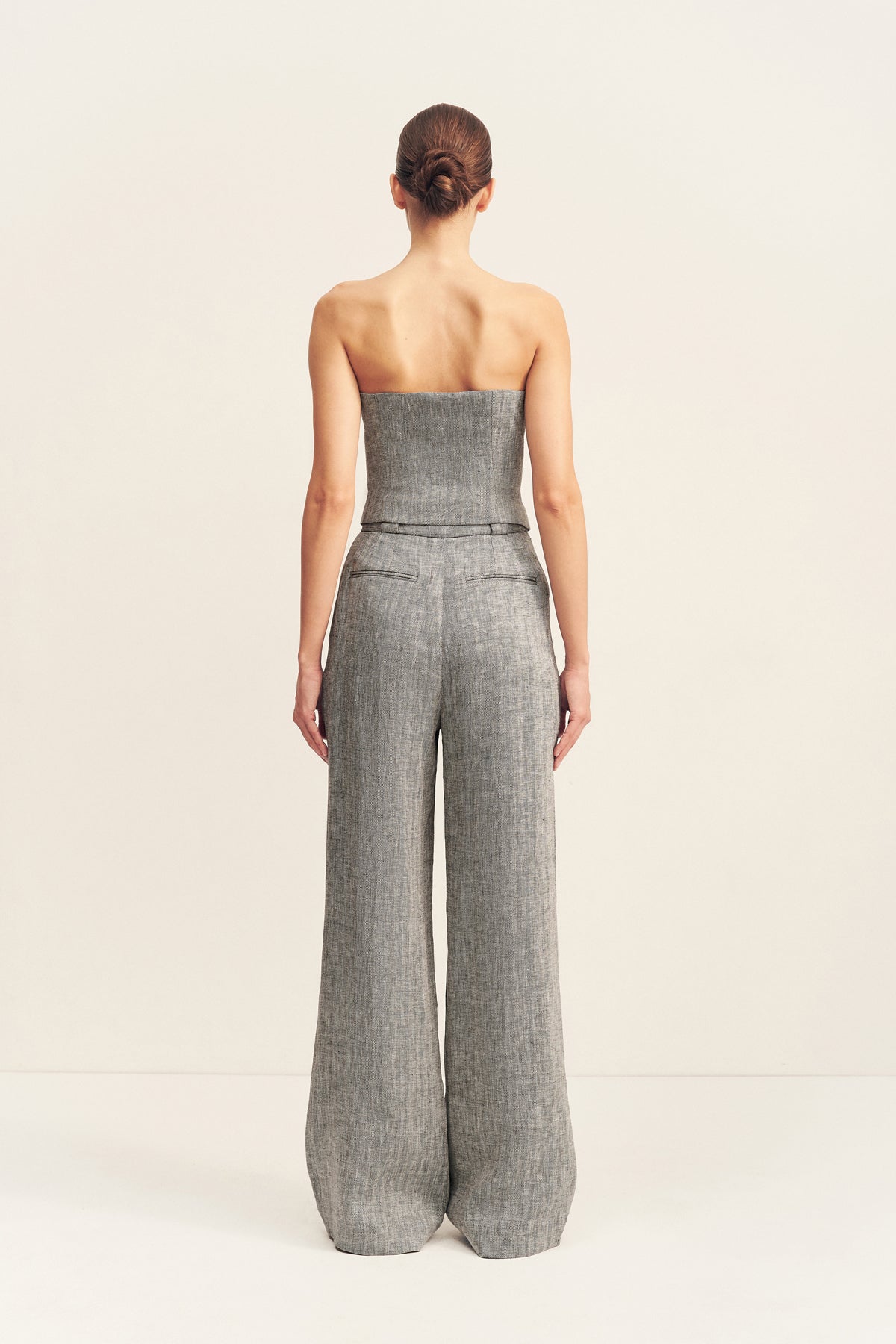 Amanda Linen High Waisted Tailored Pant | Ash | Pants | Shona Joy