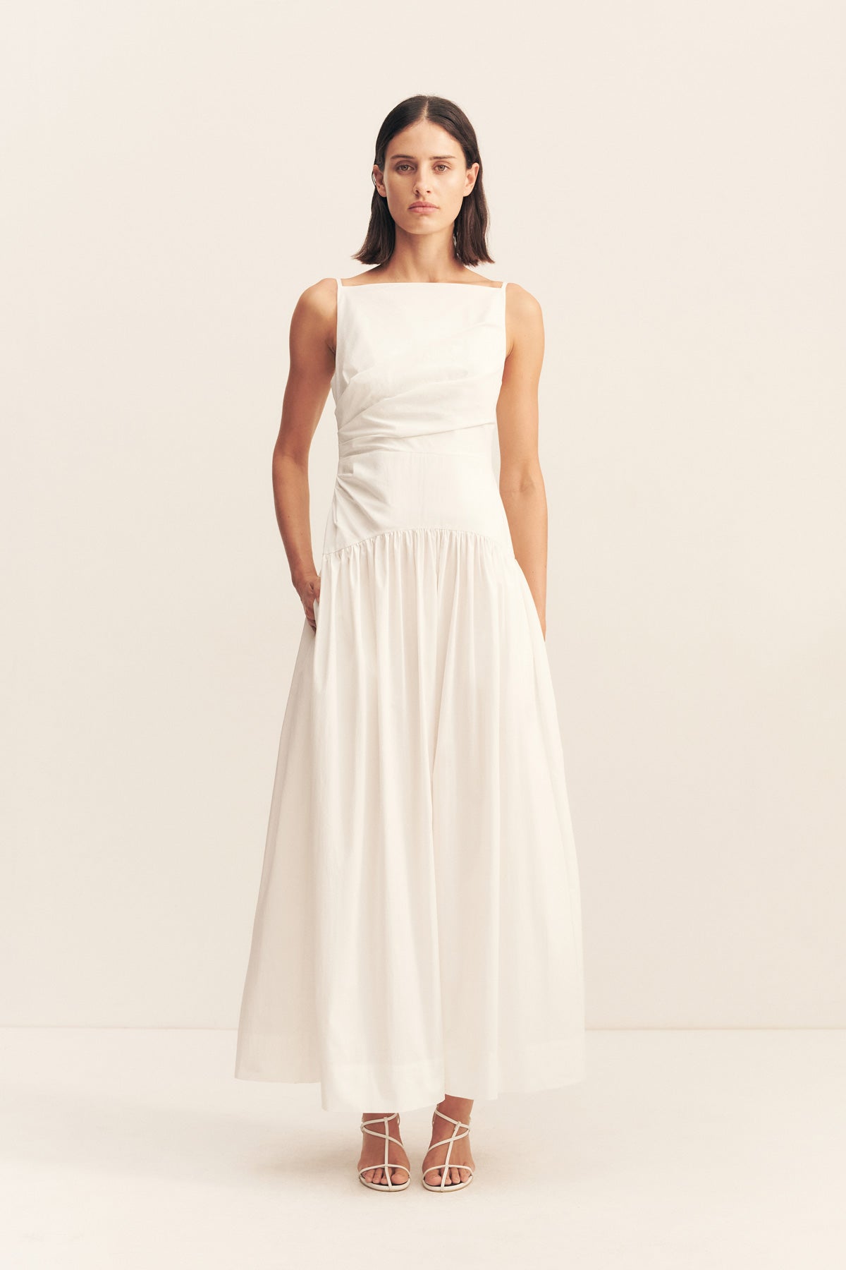 Campbell Square Neck Maxi Dress | Ivory | Dresses | Shona Joy