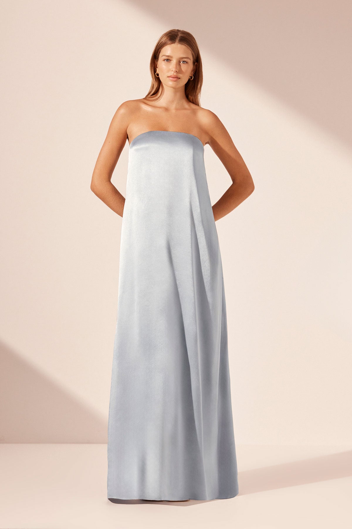 LA LUNE STRAPLESS COLUMN MAXI DRESS | POWDER BLUE | DRESSES | SHONA JOY ...