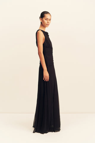 Claude Cut Out Side Split Maxi Dress | Black | Dresses | Shona Joy