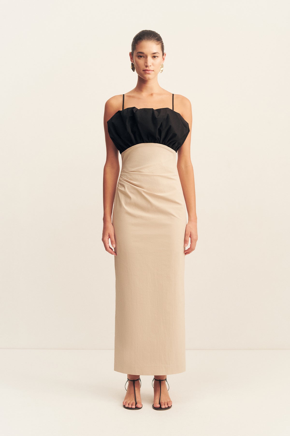 Campbell Bubble Bodice Midi Dress | Oat Milk | Dresses | Shona Joy