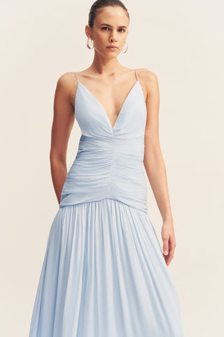 Juno Gathered Bodice Maxi Dress | Arcadian Blue | Dresses | Shona Joy