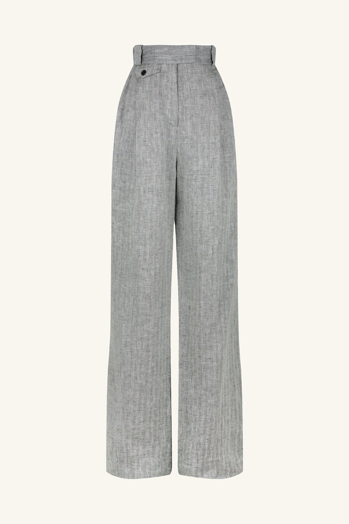 Amanda Linen High Waisted Tailored Pant | Ash | Pants | Shona Joy